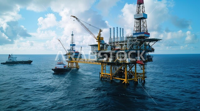 Extraction and export of underground resources, oil refinery for ...