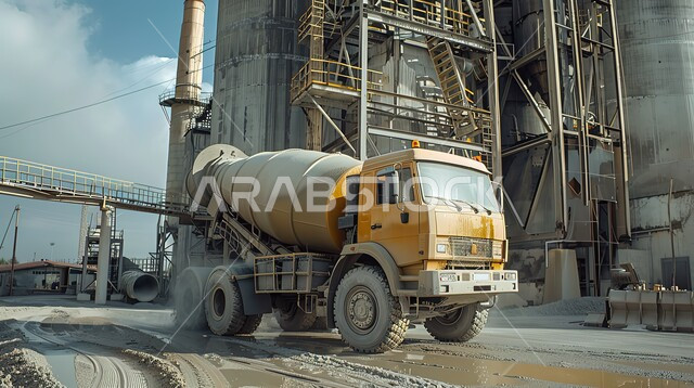 Cement Plant in Saudi Arabia, Concrete Mixer Truck, Construction and ...