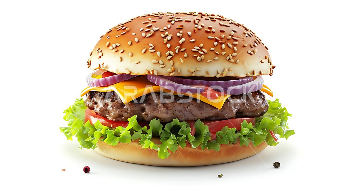 Unhealthy fast food, delicious hamburger recipe, fast food and meals in ...