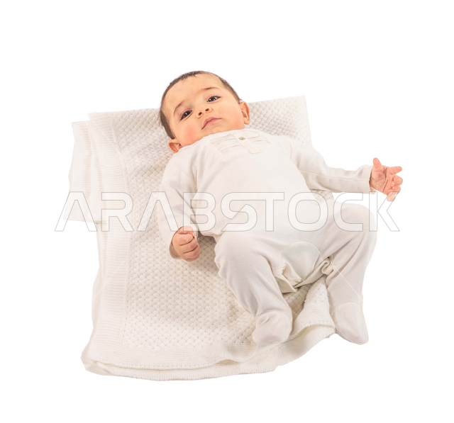 Portrait of a cute Saudi Arabian Gulf baby, portrait of a cute little ...