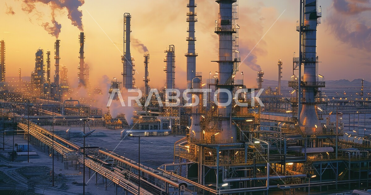 Factories and plants in Saudi Arabia, Oil and gas refinery in ...