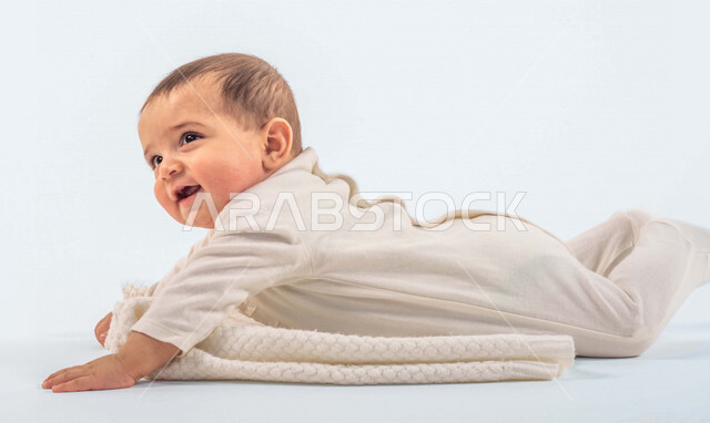 Portrait of a cute Saudi Arabian Gulf baby, a picture of a cute little ...