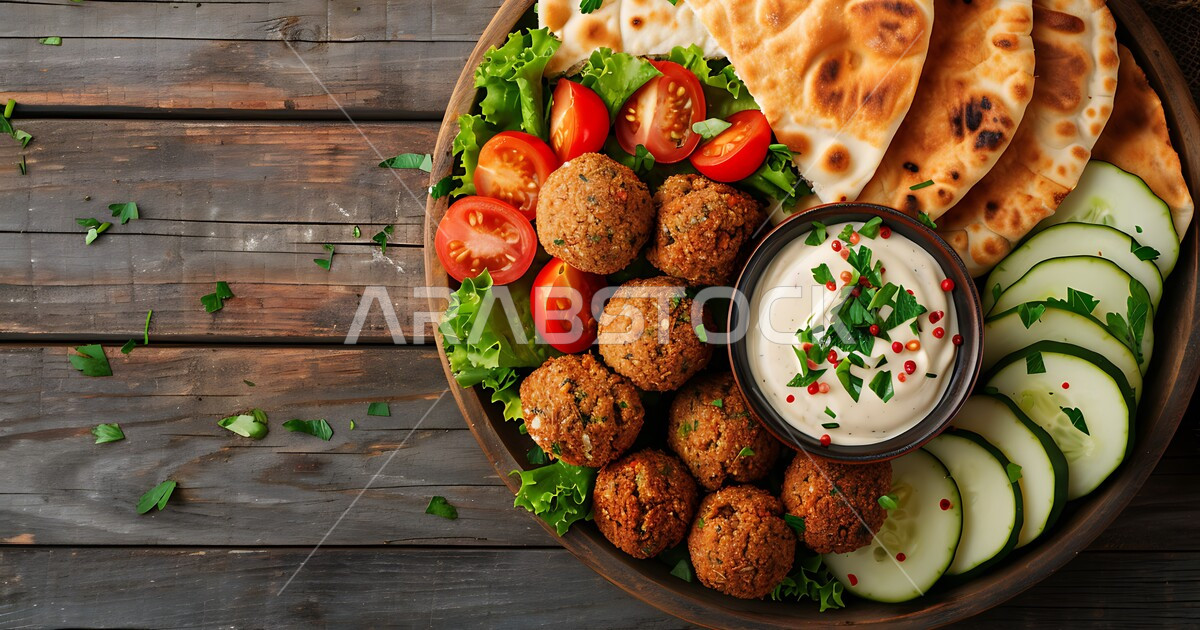 Oriental and Arab foods, a picture from the top of a plate of ripe ...