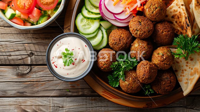 Oriental and Arab foods, a picture from the top of a plate of ripe ...