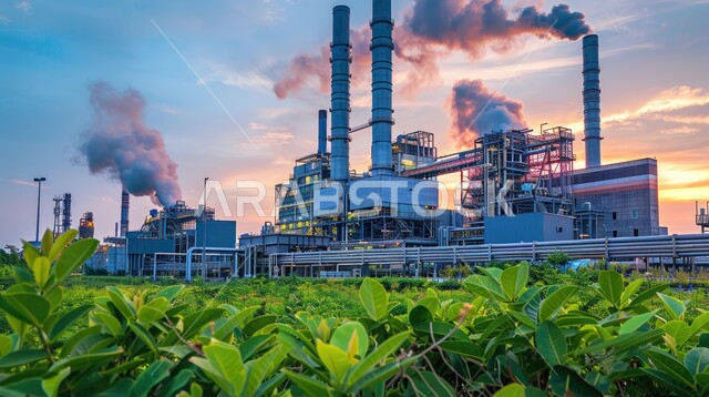 Environmental pollution from oil and gas refinery smoke, petroleum ...