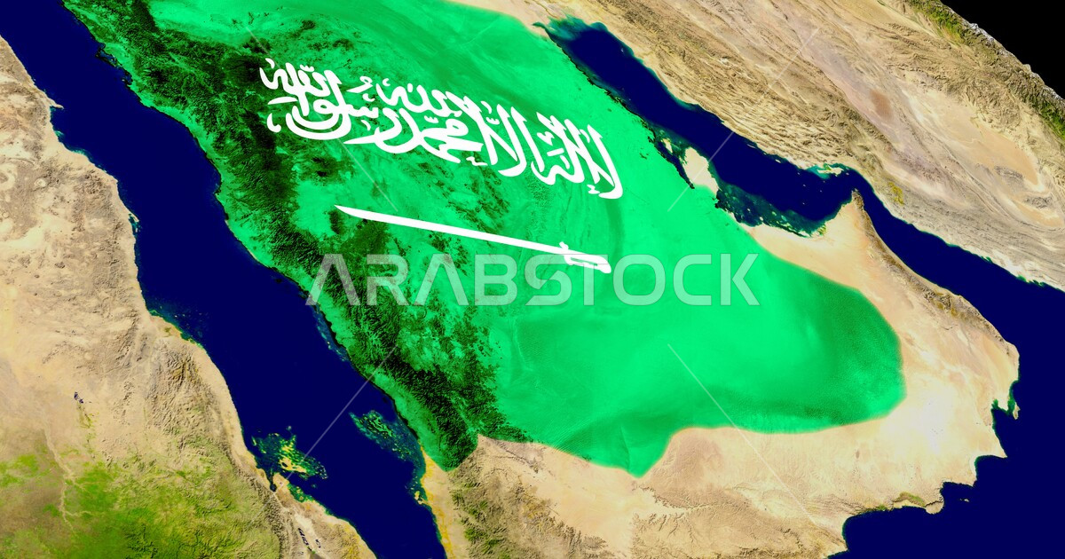 Location of Saudi Arabia among the countries of the world, green ...