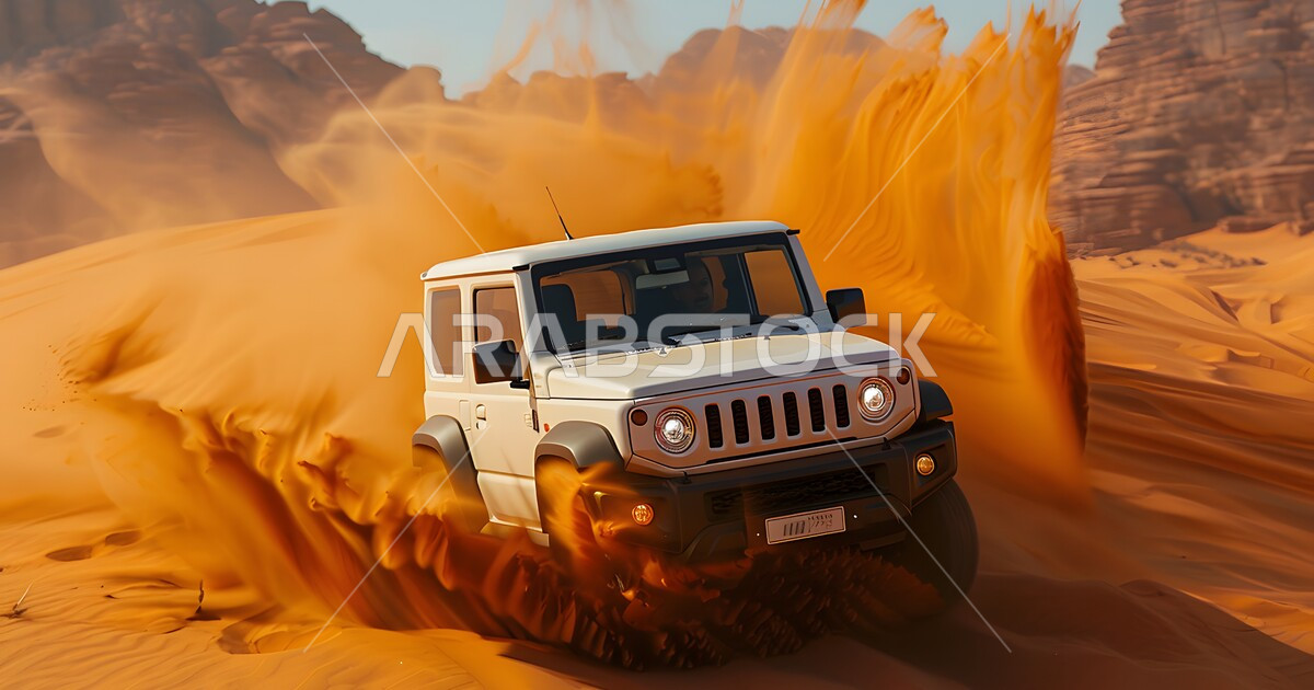 Off-roading hobby, four-wheel drive vehicle adventures in the deserts ...