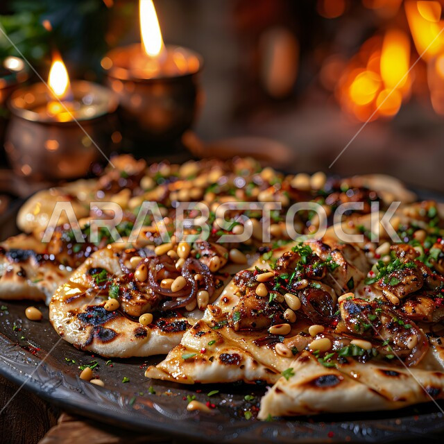 Restaurants for famous Saudi Arabian Gulf cuisine, close-up image of ...