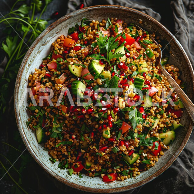 Restaurants for famous Saudi Arabian Gulf cuisine, close-up of quinoa ...