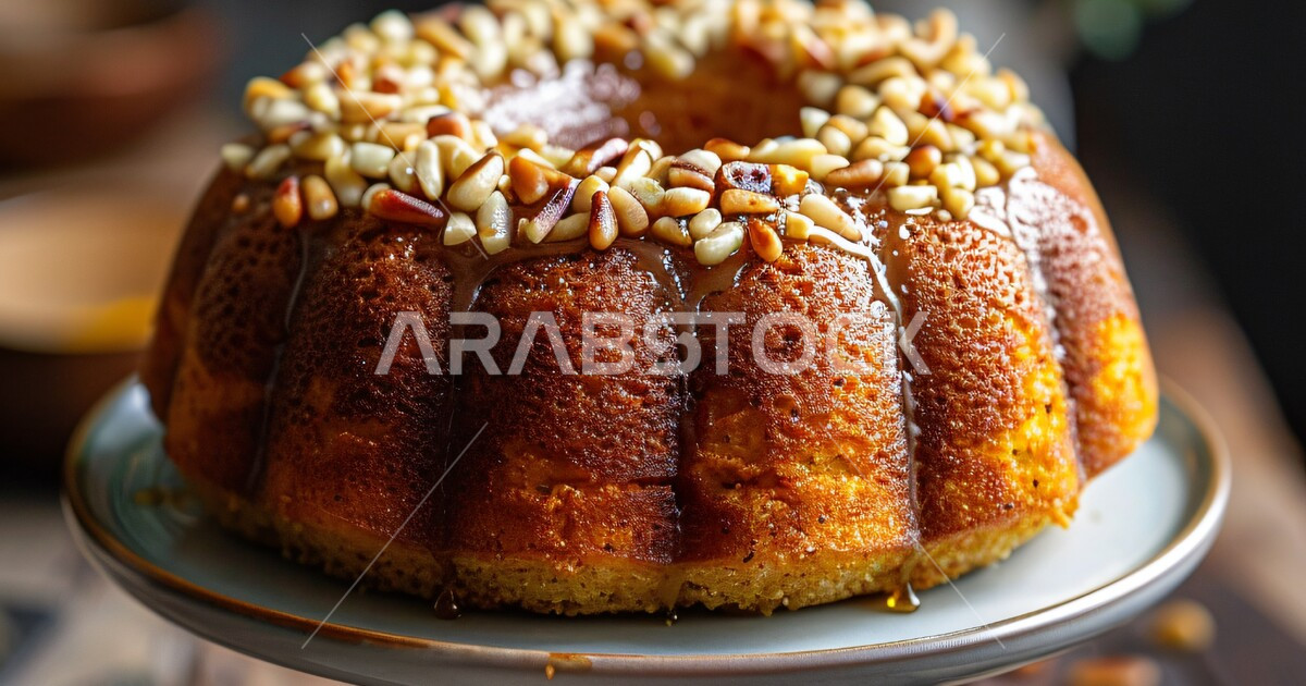 Restaurants for famous Saudi Arabian Gulf cuisine, close-up of sweet ...