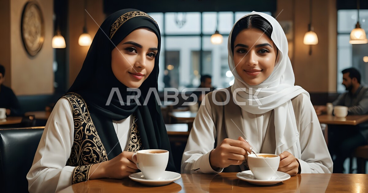 Spending fun outside with friends, enjoying hot drinks, close-up photo ...