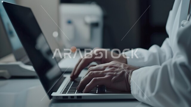 Medical sector in Saudi Arabia, healthcare concept, close-up of a Saudi ...