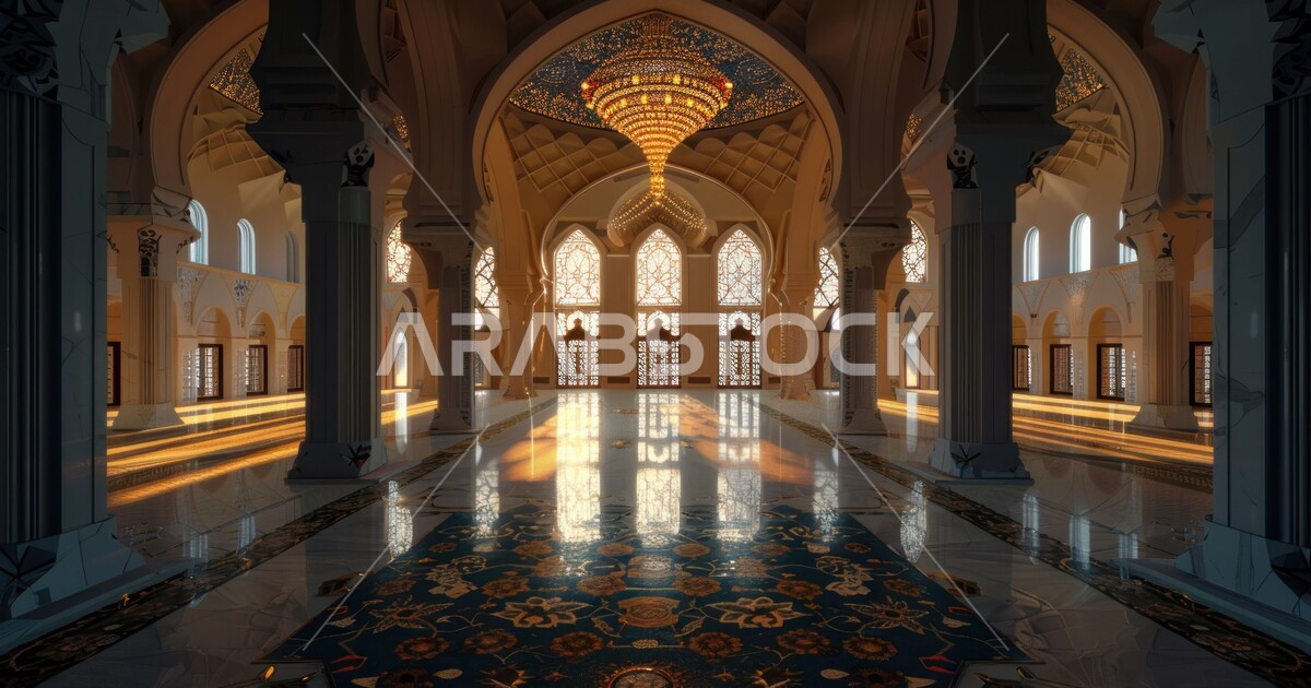 Islamic style carvings and decorations of columns and arches, the ...