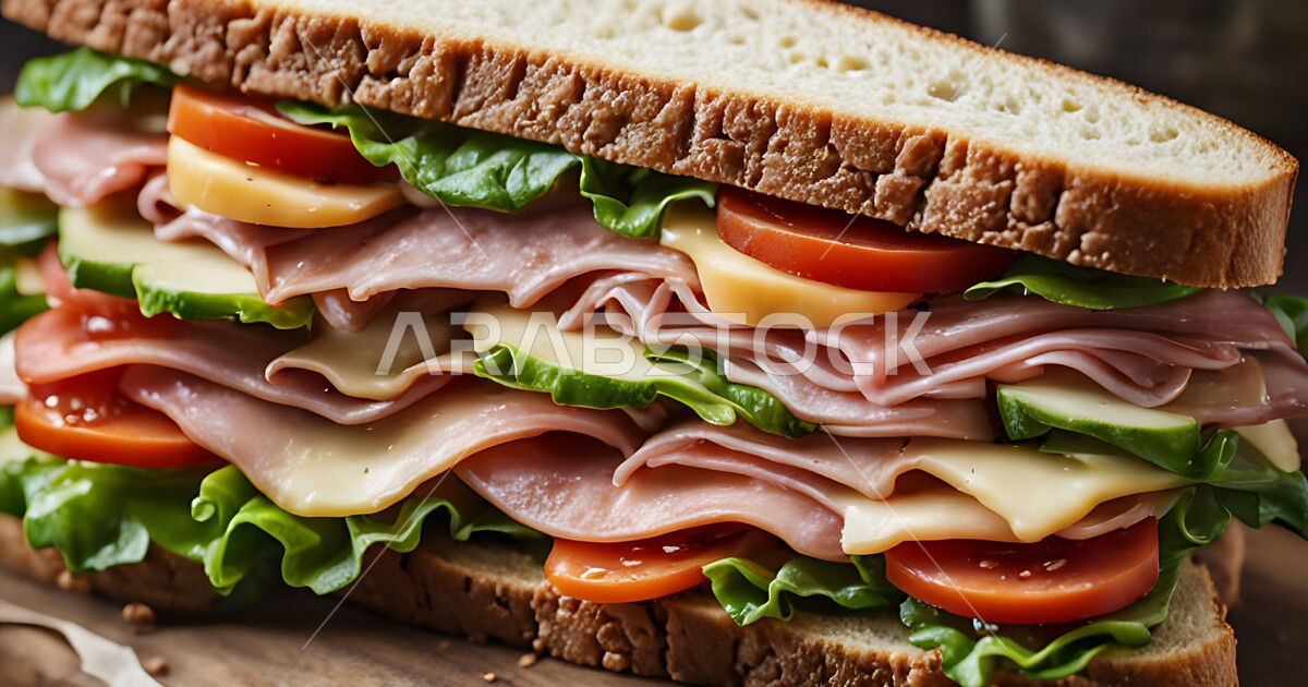 Fast food restaurants in Saudi Arabia, beef sandwich with fresh lettuce ...