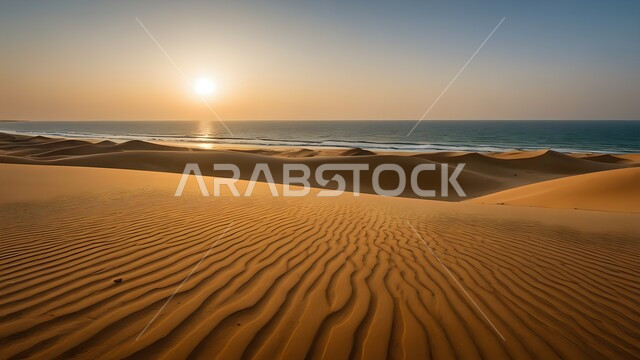 Beach landscape, sunset view on the beach in Saudi Arabia, famous ...