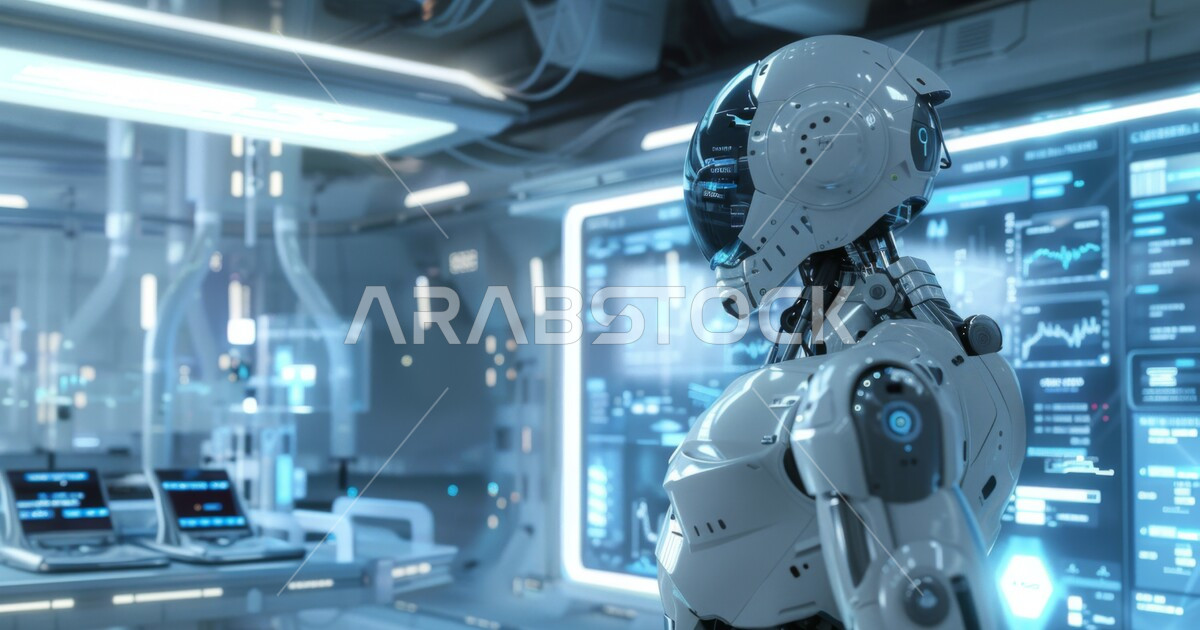 Replacing human workforce with robots, 3D designs of future robot ...