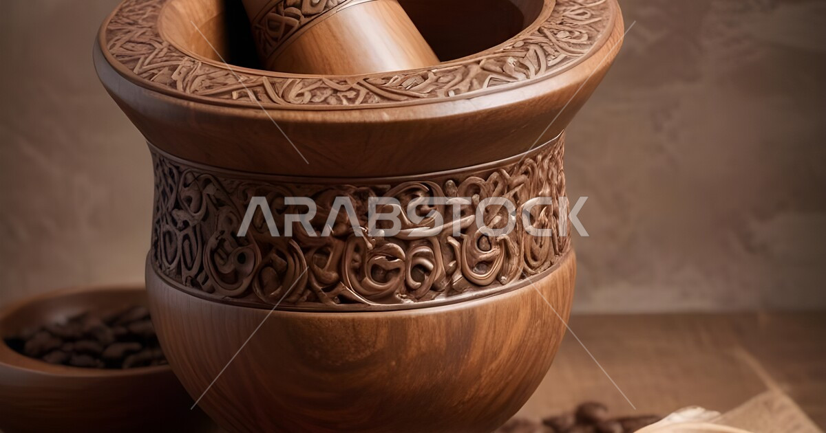 Old Arabic fan for grinding coffee, consolidating Saudi heritage and ...
