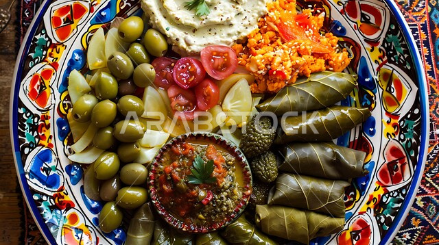 Delicious cold vegetarian appetizers, traditional popular foods and ...