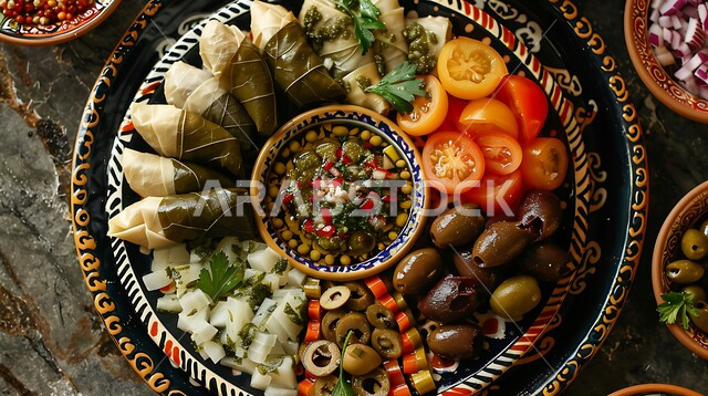 Decorating food with artistic methods, presenting oriental foods and ...