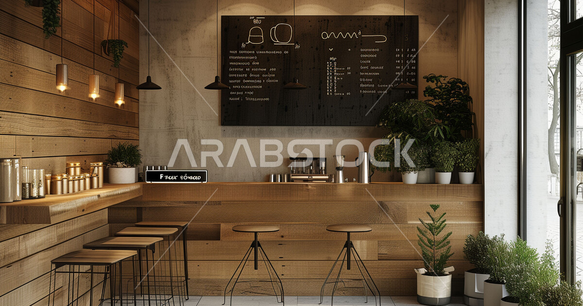 Interior designs for cafes and restaurants, a cafe lounge with ...