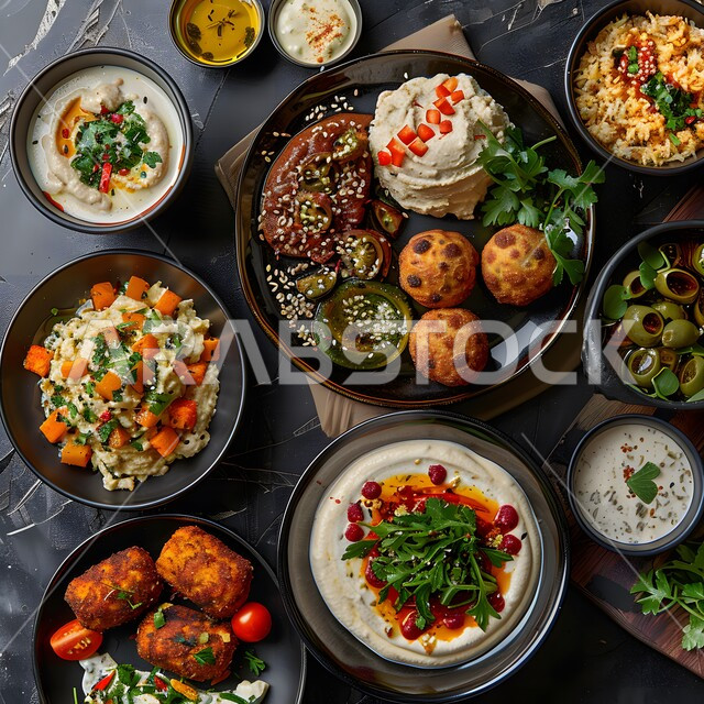 A table full of various meals, a table full of delicious popular dishes ...