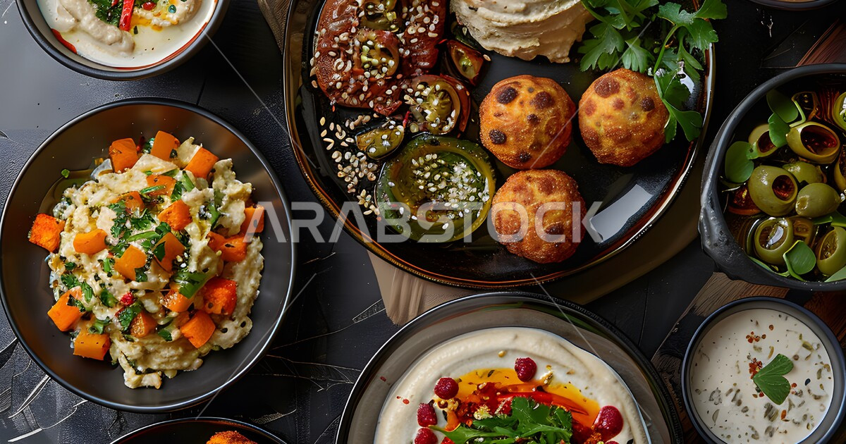 A table full of various meals, a table full of delicious popular dishes ...