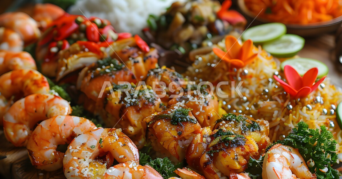 Delicious popular recipes and dishes, traditional Arabic food, oriental ...