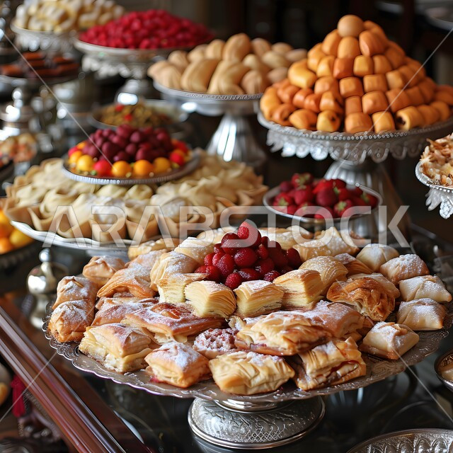 The art of presenting desserts in Arab restaurants, hospitality for ...