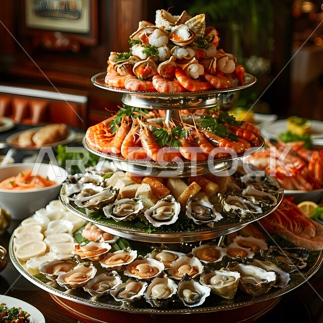 Seafood Tower Platter for a Luxurious Feast - Photo #198070 Stock ...