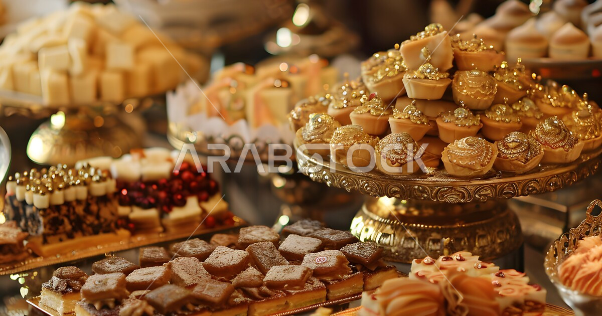 Different and varied types and varieties of oriental sweets ...