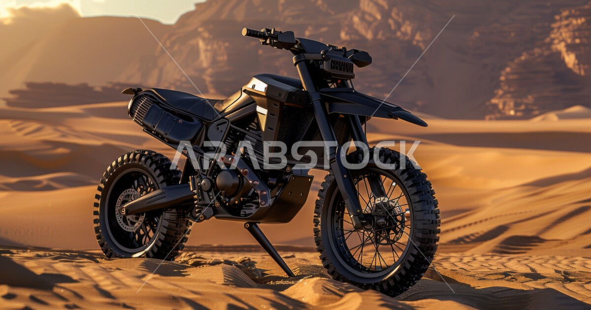 Practicing the sport of dune bashing in the desert of Saudi Arabia, a ...