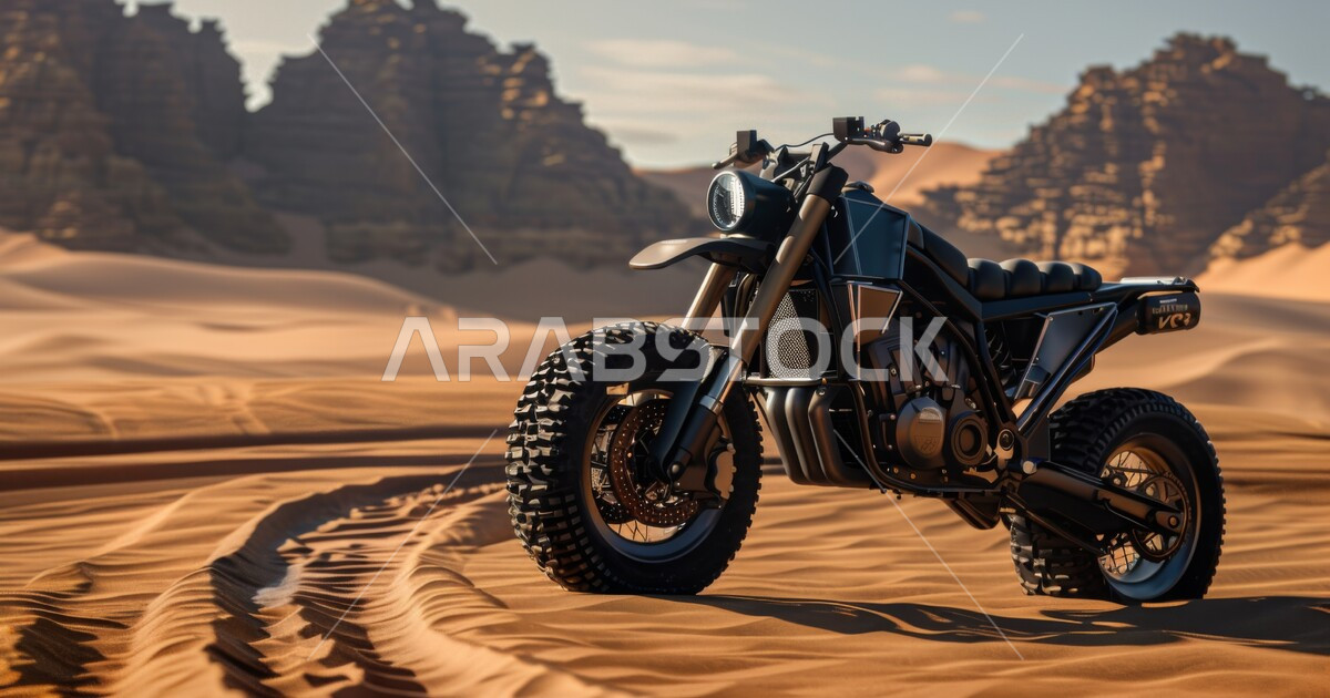 Fast motorcycles in desert areas, practicing the sport of dune bashing ...