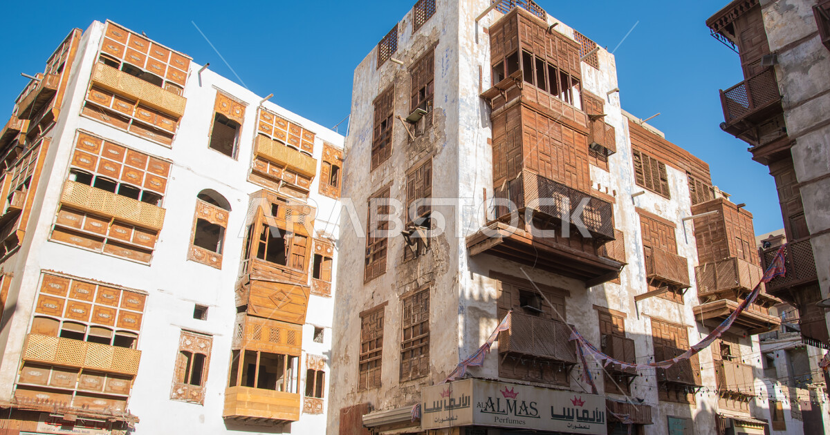 Historic houses and buildings in the historic city of Jeddah, ancient ...
