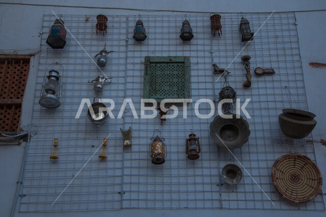 Ornate copper heritage pieces, a shop selling old antiques and ...