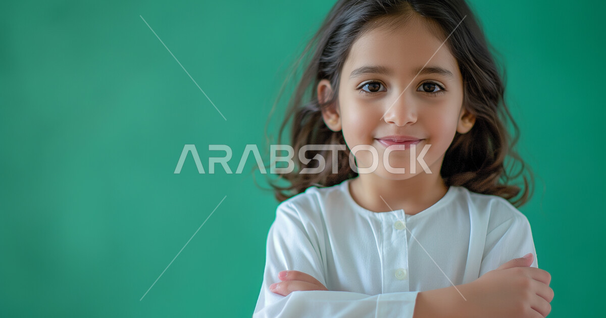 Innocent childish features, elegance and interest in appearance, close ...