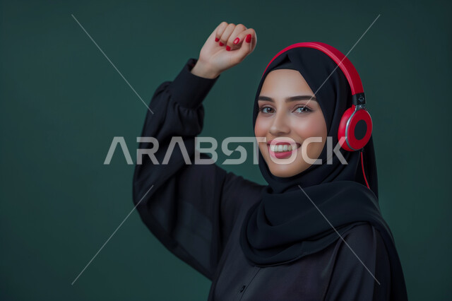 The concept of listening, using headphones and advanced technologies, a ...