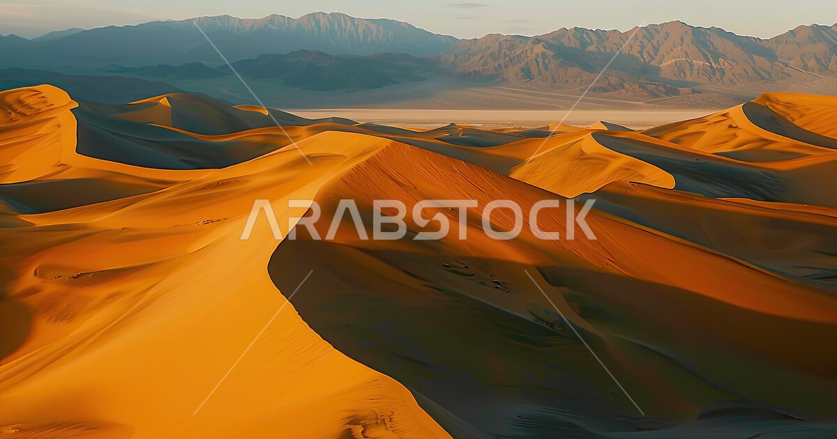 An aesthetic picture of desert sand dunes in the Kingdom of Saudi ...