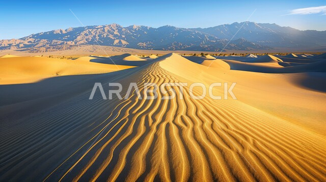 An aesthetic picture of desert sand dunes in the Kingdom of Saudi ...