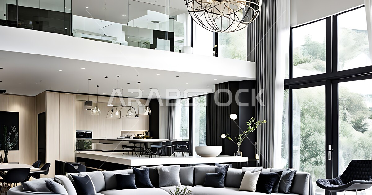 التصاميم الداخلية لغرف الجلوس المريحة على الطراز الحديث، غرفة معيشة ...