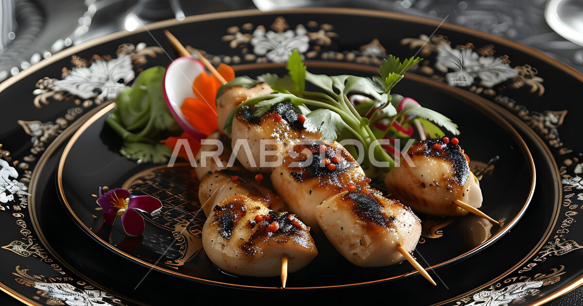 Traditional Arabic food and dishes, protein-rich meals, delicious ...