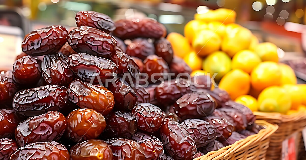 Traditional popular markets for selling dates from the palm trees of ...