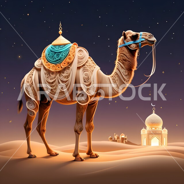 Fine arts, camel, the ship of the desert, walking on soft golden sand ...