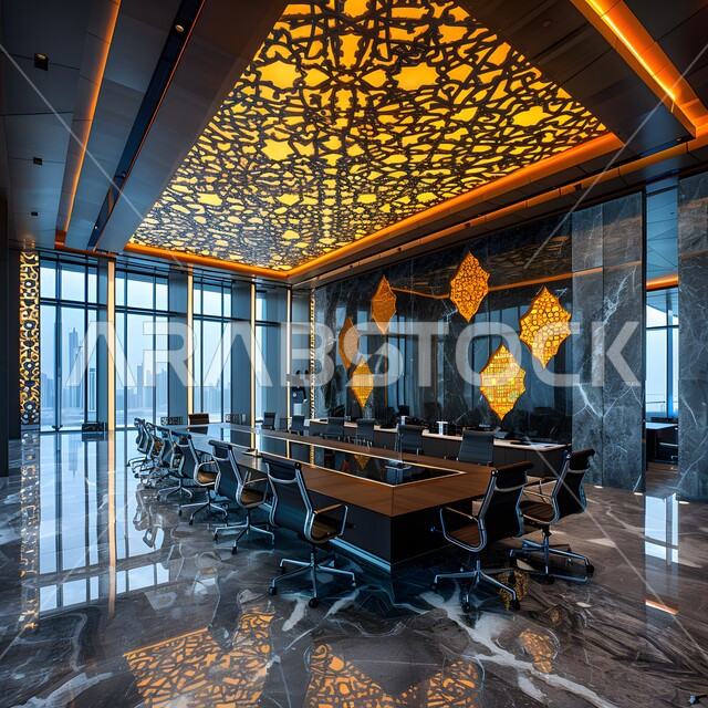 Windows and glass facades, office rooms with luxurious interior designs ...