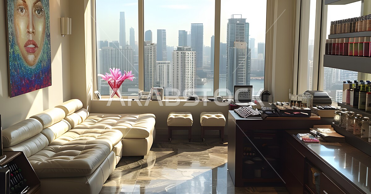 Elegant decorations and modern interior designs, modern office ...