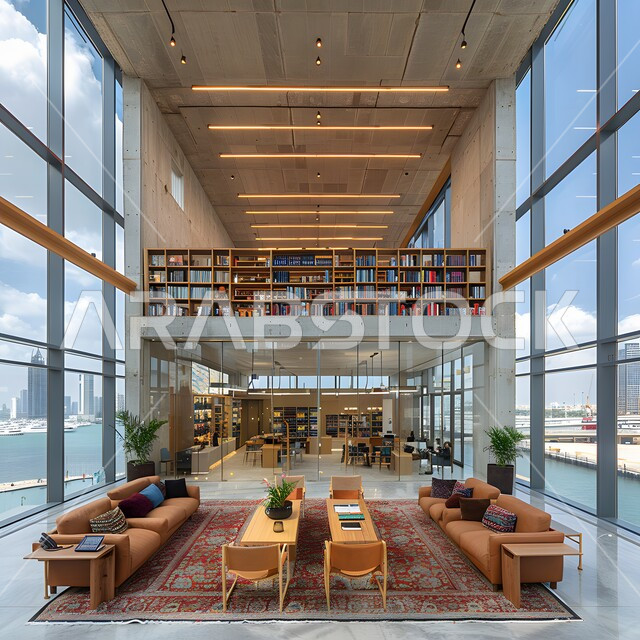 Quiet places to read and study novels, wooden shelves filled with books ...