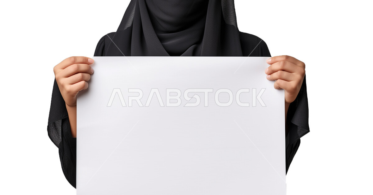 girl in traditional clothes holding a banner poster in her hands ...