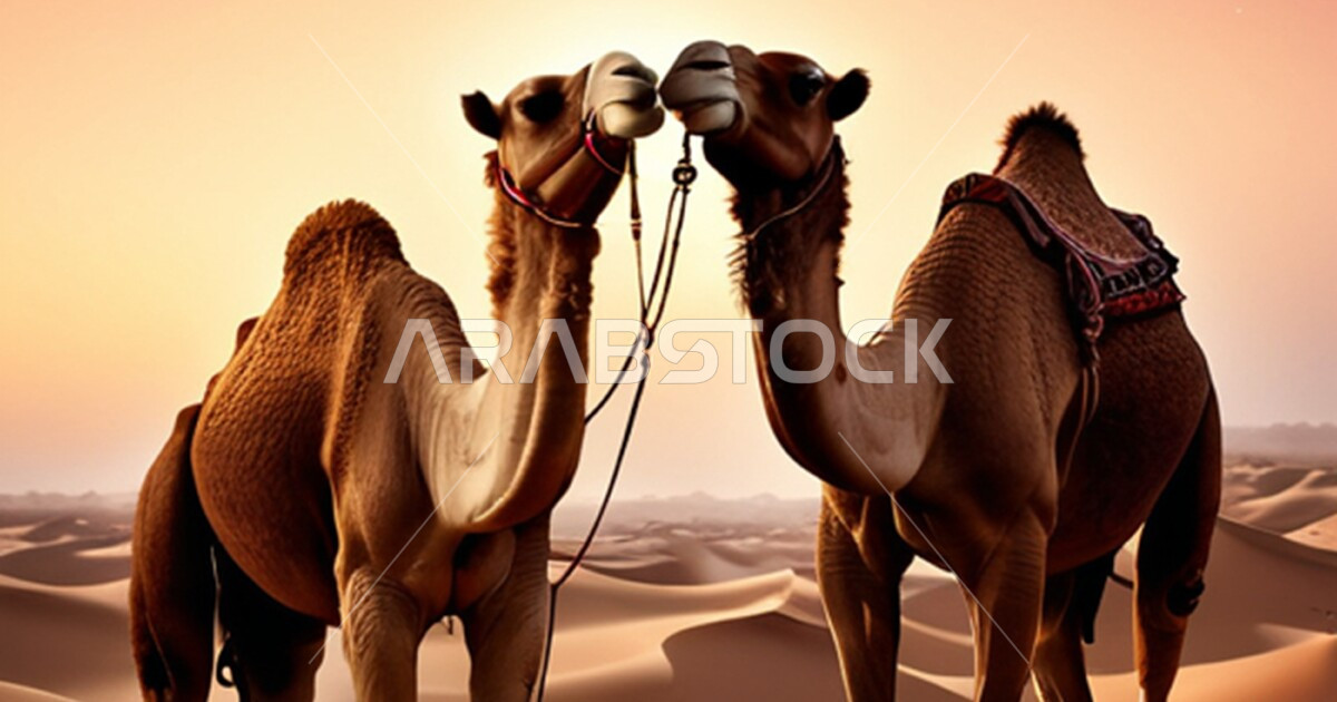 Sand dunes and hills, nature reserves for raising and caring for camels ...
