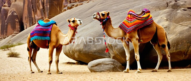 Sand dunes and hills, nature reserves for raising and caring for camels ...