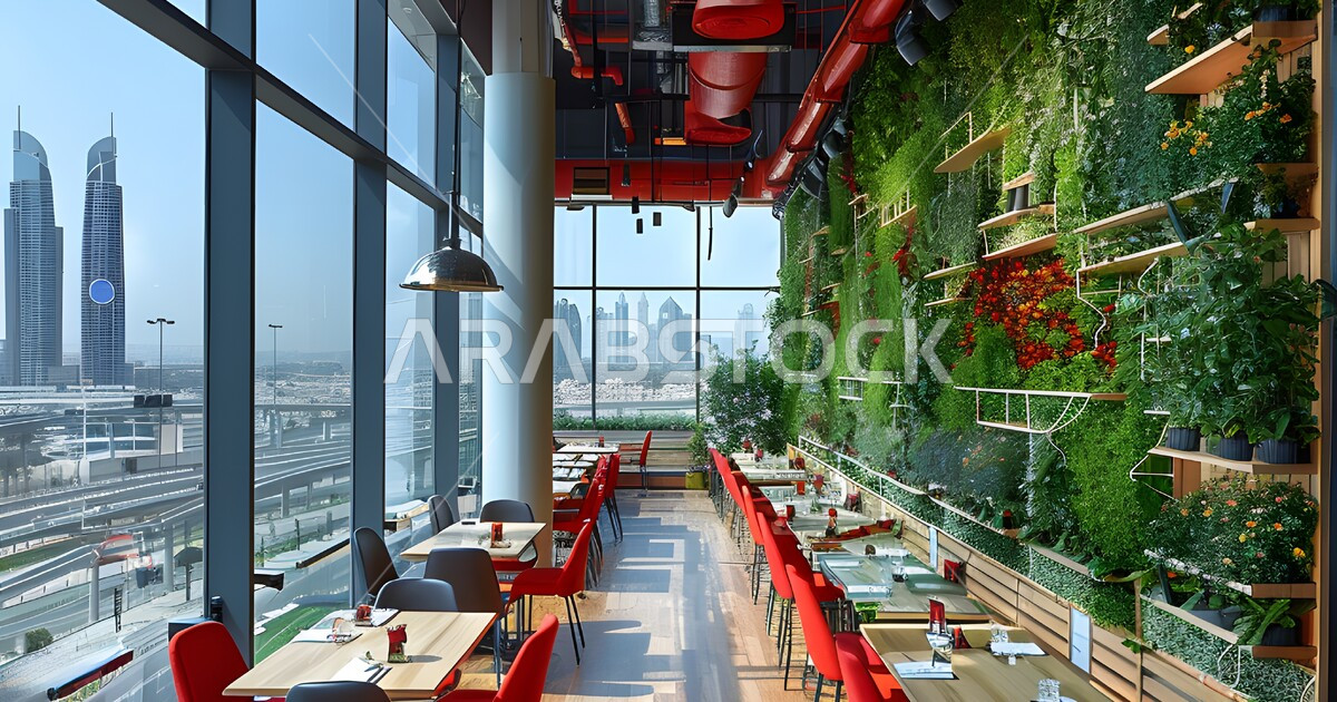 High-end interior furniture for a modern cafe in Saudi Arabia, unique ...