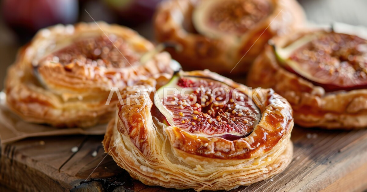 Food presentation techniques, fresh pastries and baked goods, close-up ...